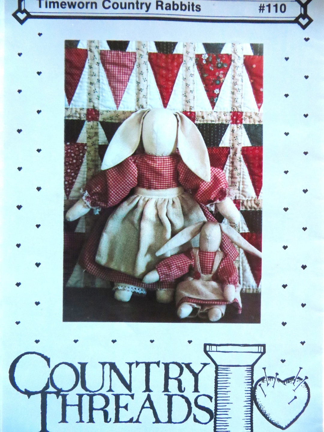 Country Bunny Rabbits and Carrot Quilt Pattern, Country Threads 110 ...