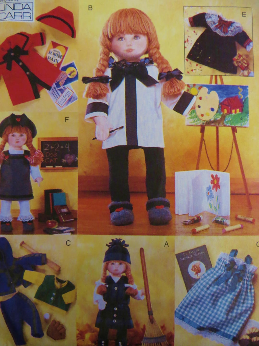 18 Inch Doll Clothes Pattern, Vogue Craft 9442, Vest Boots Dress Hat ...