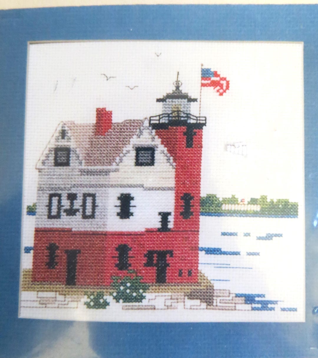 Round Island Lighthouse Cross Stitch Kit, Mackinac Island MI, Oberlin ...