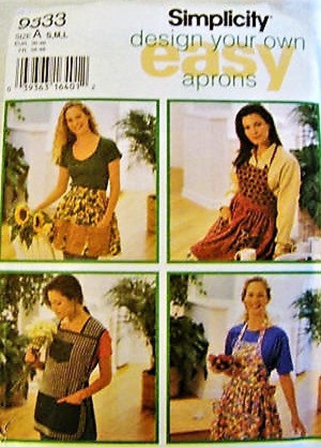 Simplicity 9333 Apron Pattern, "design Your Own," Easy Aprons, Full and ...