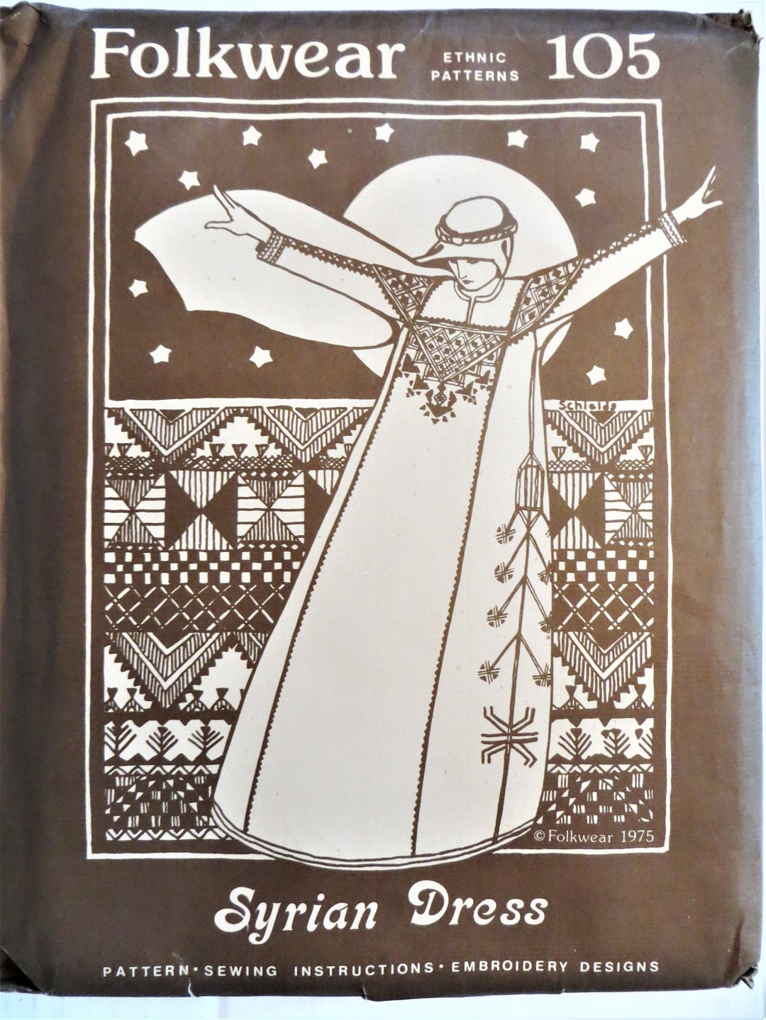 Folkwear 105 Syrian Dress Pattern, Traditional Mideastern Yoke Long ...