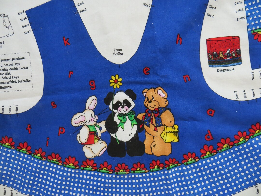 School Days Girl's Jumper Bodice Fabric Panel, Jelly Bean Junction ...