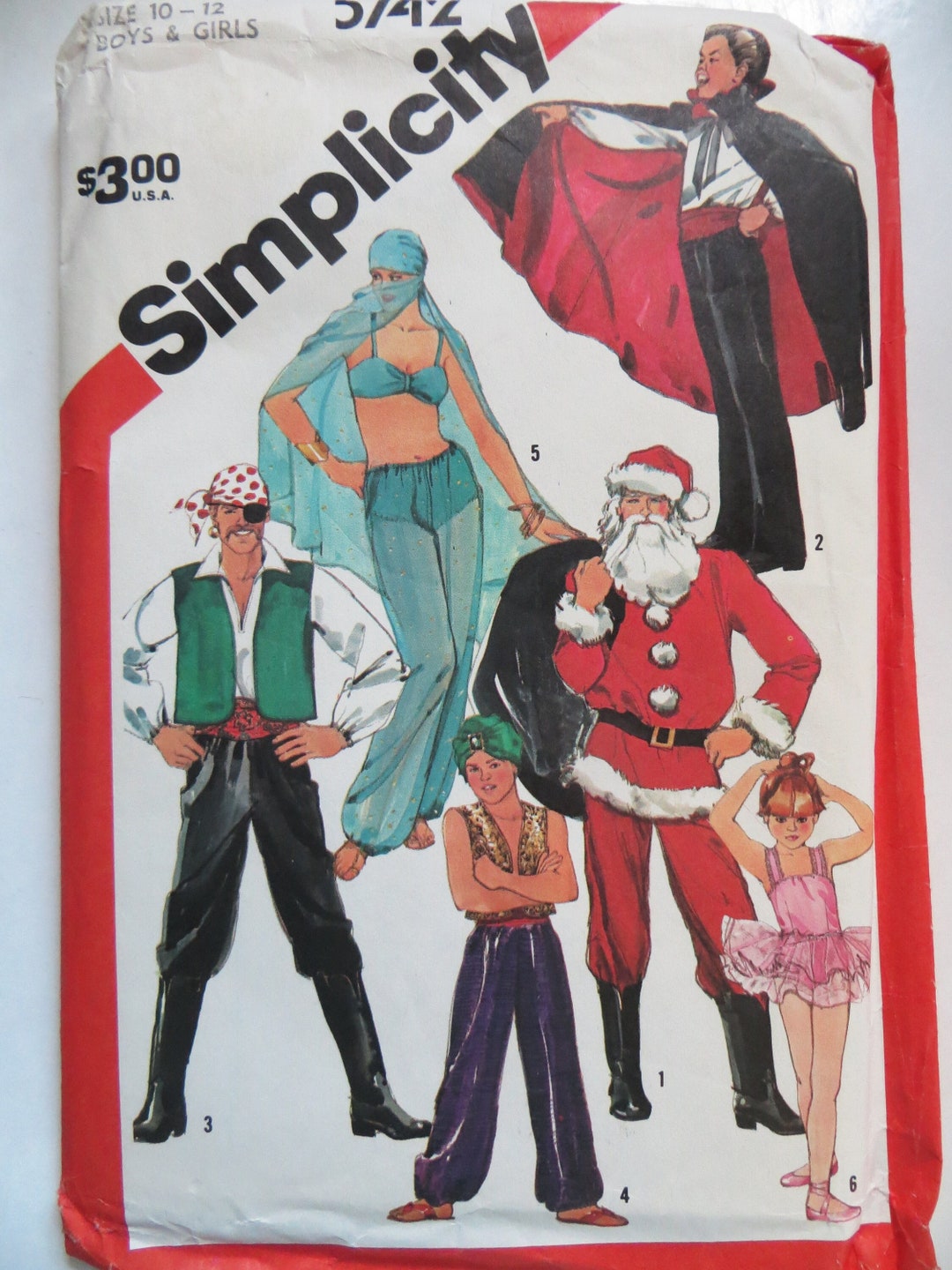 Boy and Girl Costumes Pattern Simplicity 5742, Dracula Cape, Harem Girl ...