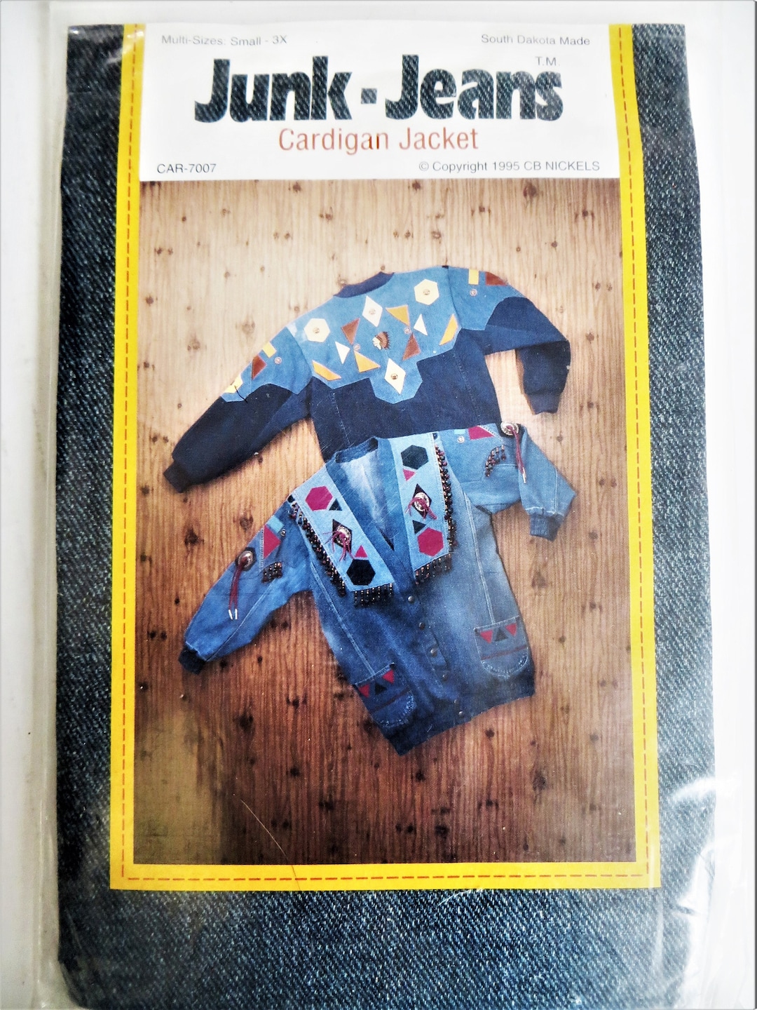 Junk Jeans CAR 7007, Pattern to Sew a Cardigan Jacket From Old Jeans ...
