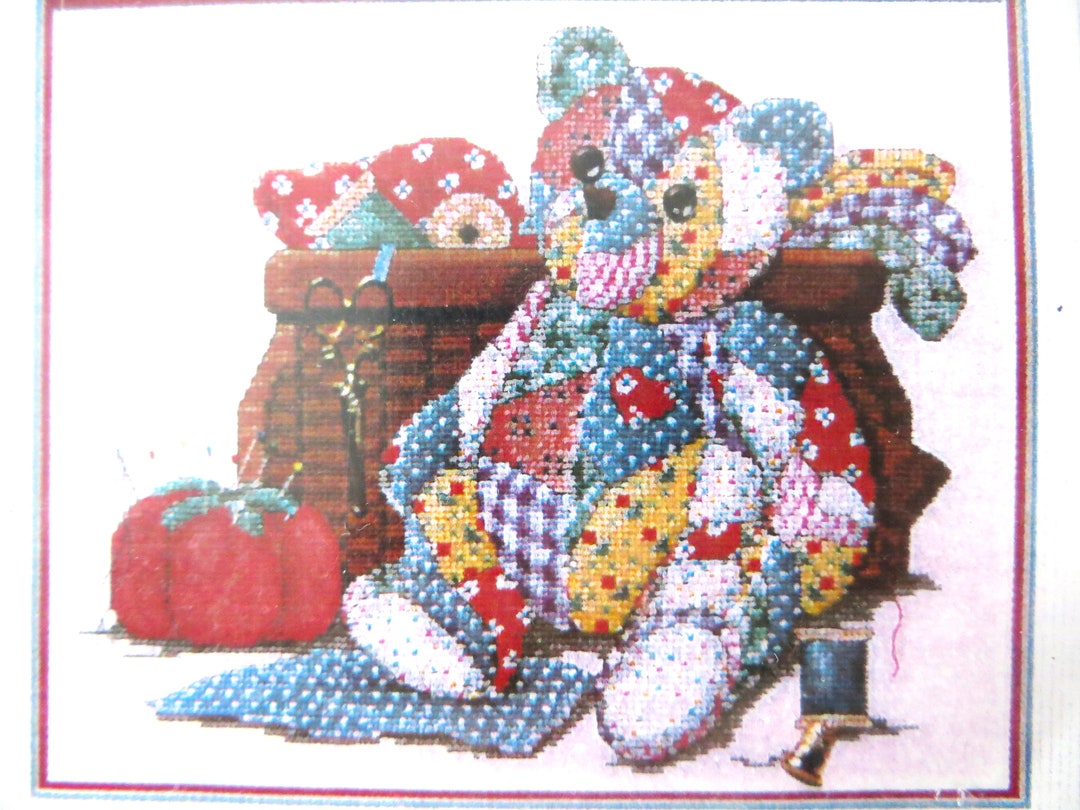 Mending Theodore Stoney Creek Teddy Bear Counted Cross Stitch Kit With ...