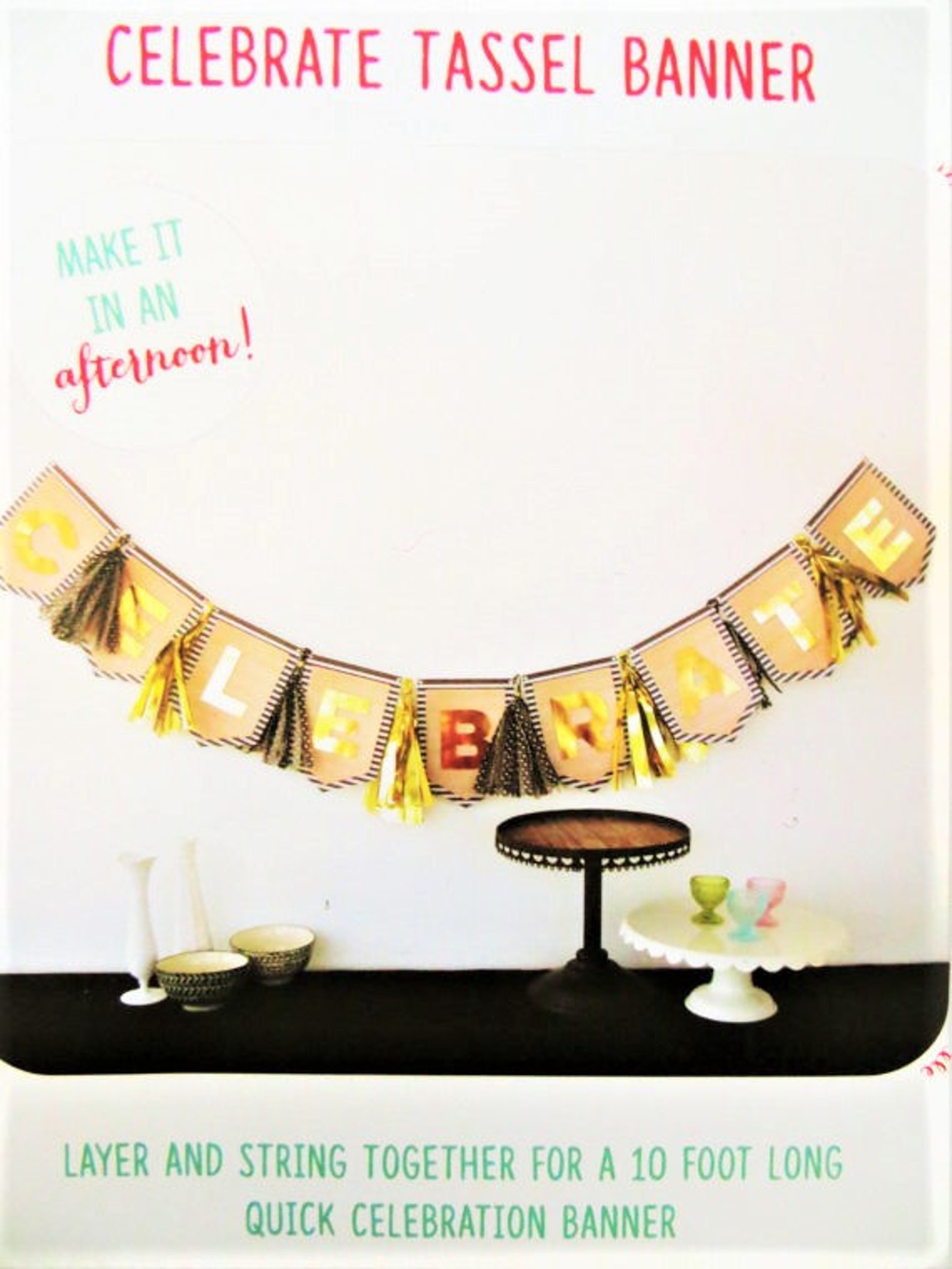 Celebrate Banner Kit DIY Gold Letters and Tassels - Etsy