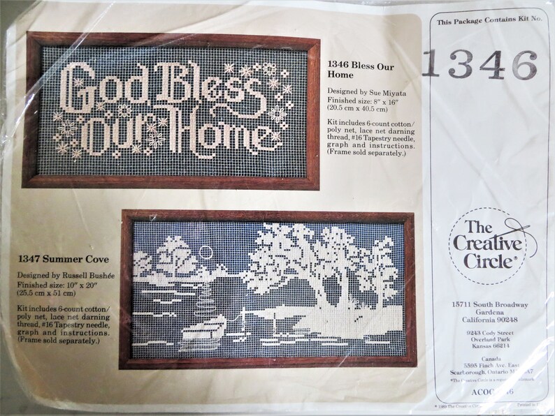God Bless Our Home Lace Net Darning Kit Creative Circle 1346 - Etsy