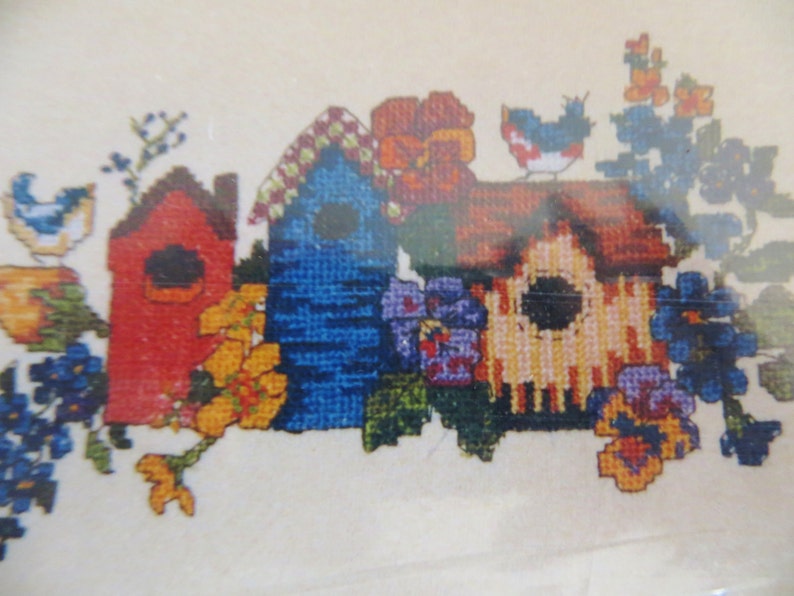Birdhouses Counted Cross Stitch Waste Canvas Kit, Wearable Design ...