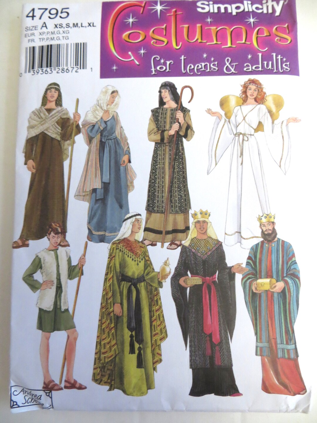 Simplicity 4795 Nativity Costume Pattern, Mary Joseph Angel Shepherd ...