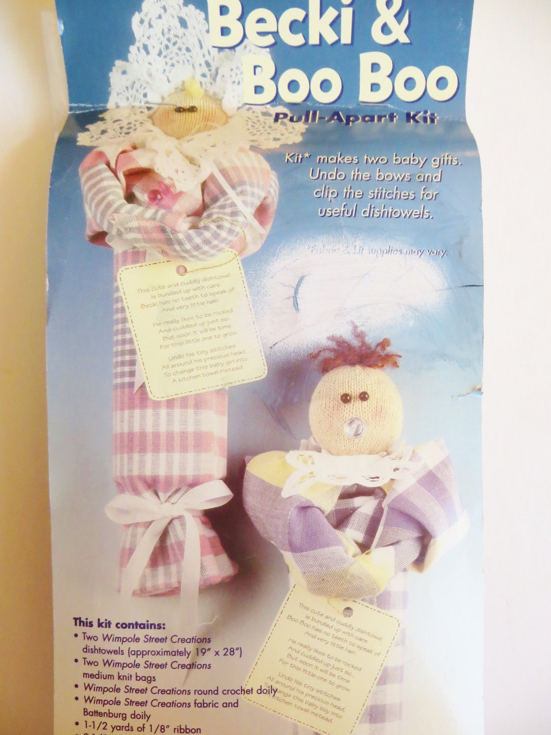 Dishtowel Baby Rag Doll Kit, Becki & Boo Boo Pullapart Kit, Wimpole ...