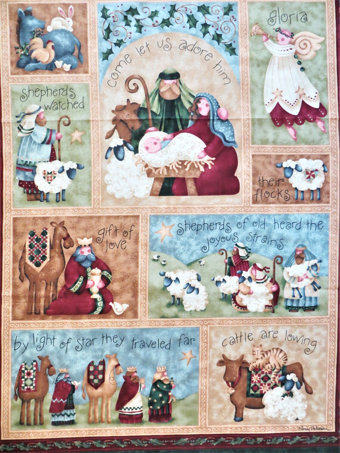 Nancy Halvorsen Star of Wonder Nativity Fabric Panel Benartex - Etsy
