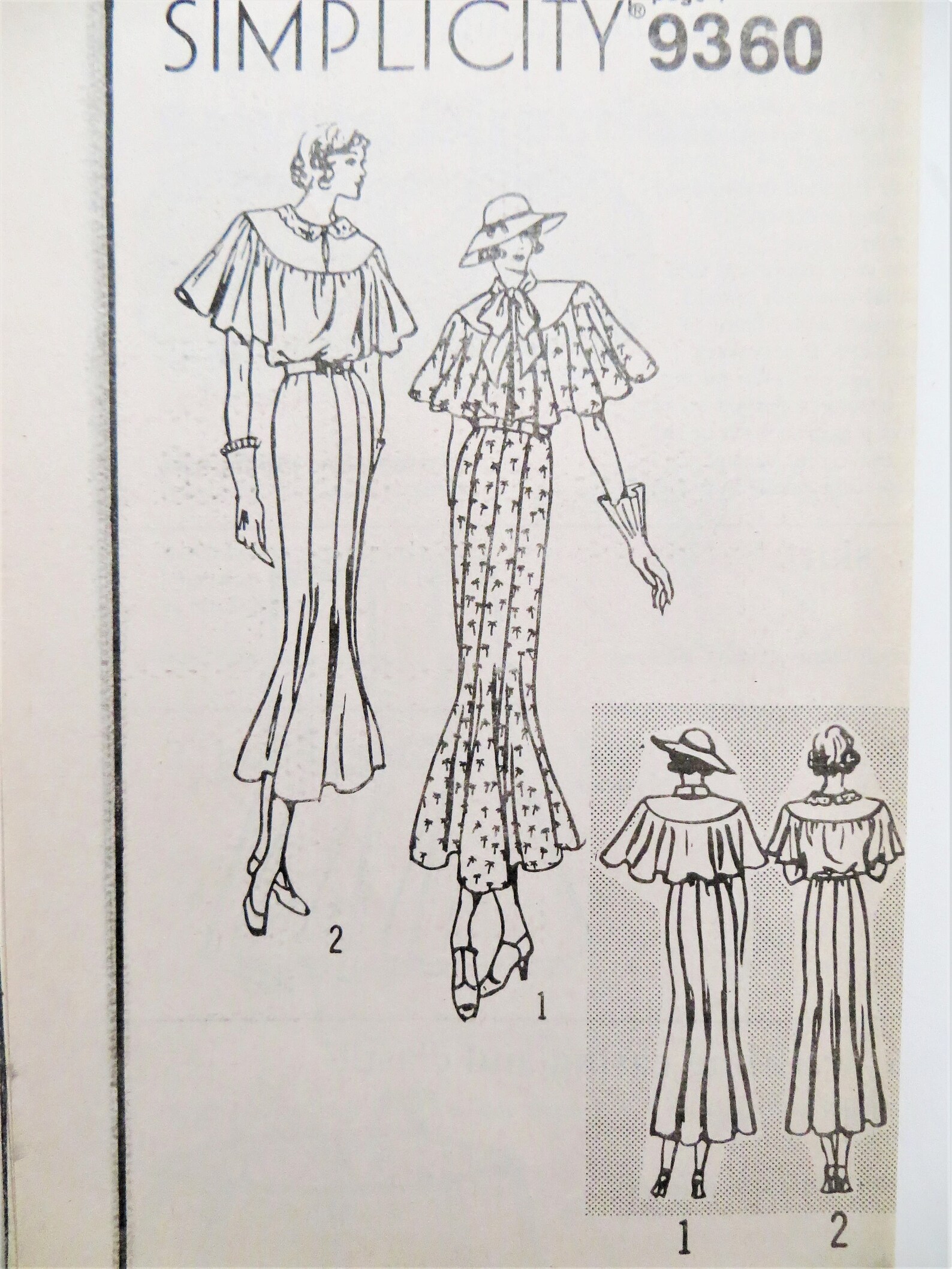 Simplicity 9360 Sewing Pattern Size 6 to 12 Reproduction 30s - Etsy