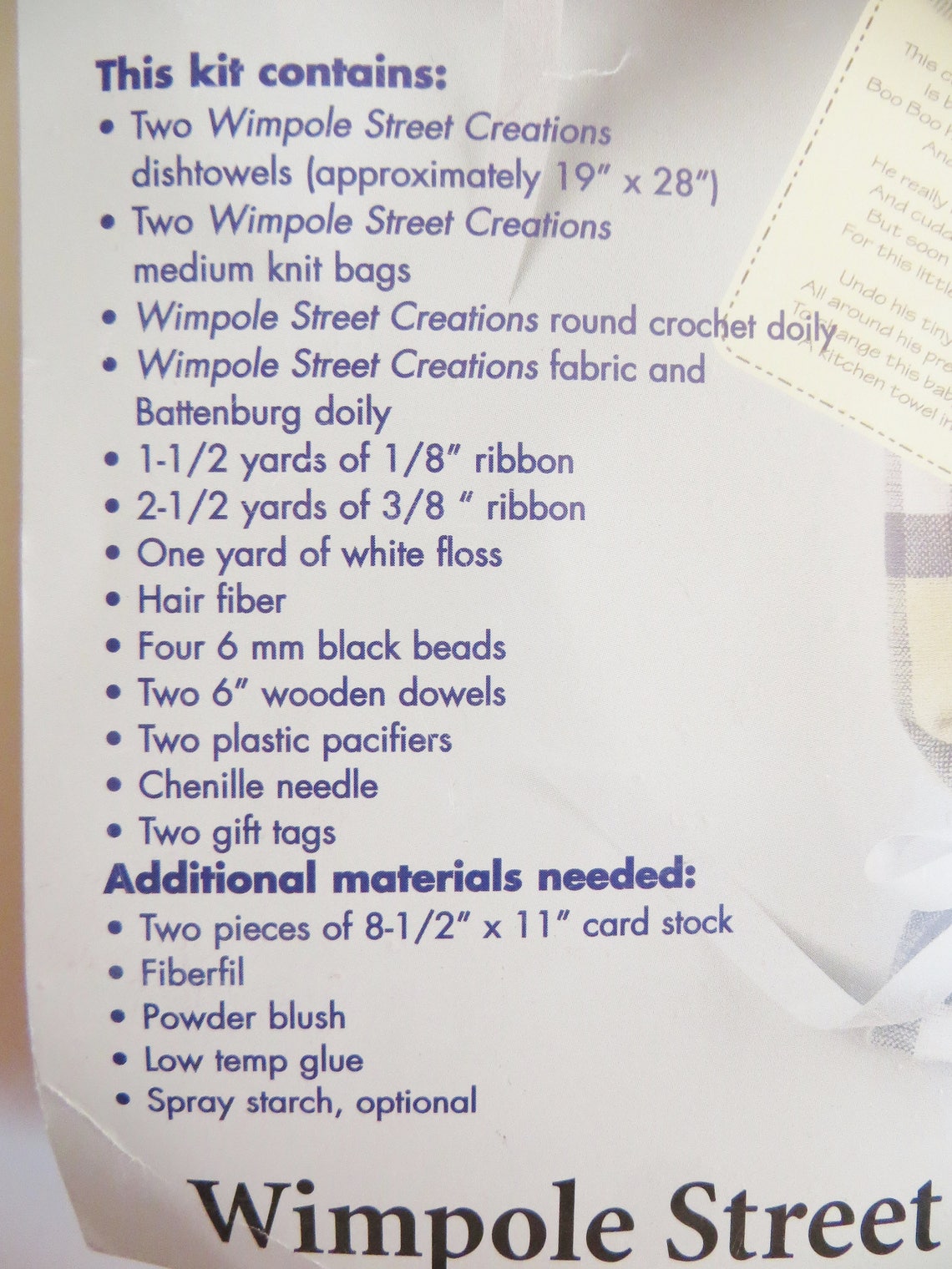 Dishtowel Baby Rag Doll Kit Becki & Boo Boo Pullapart Kit - Etsy