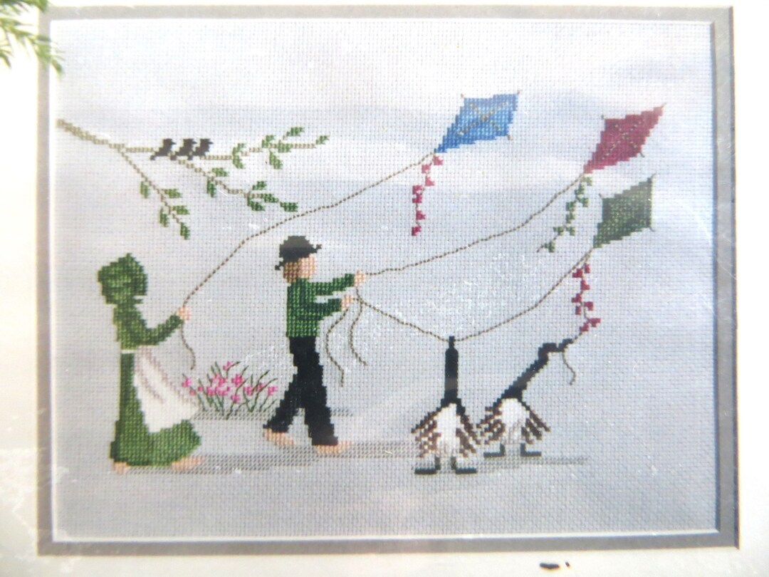 Kite Flying Help Counted Cross Stitch CHART PATTERN, Diane Graebner DGX ...
