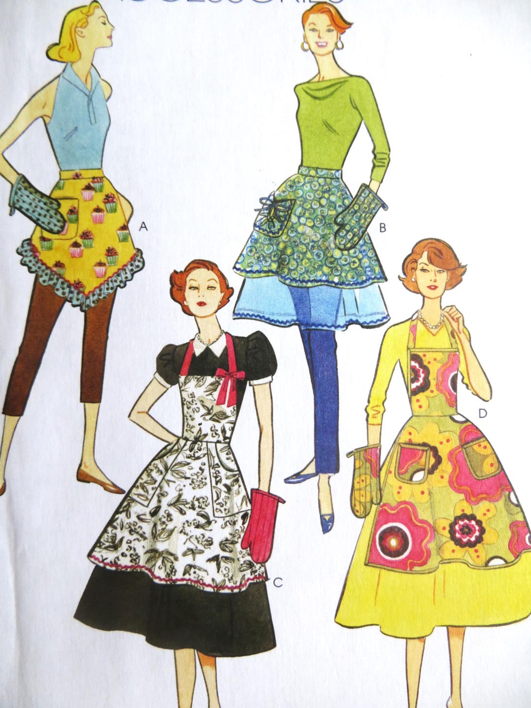 Mccall's 5825 Full and Half Apron Pattern, Retro Vintage Style Oven ...