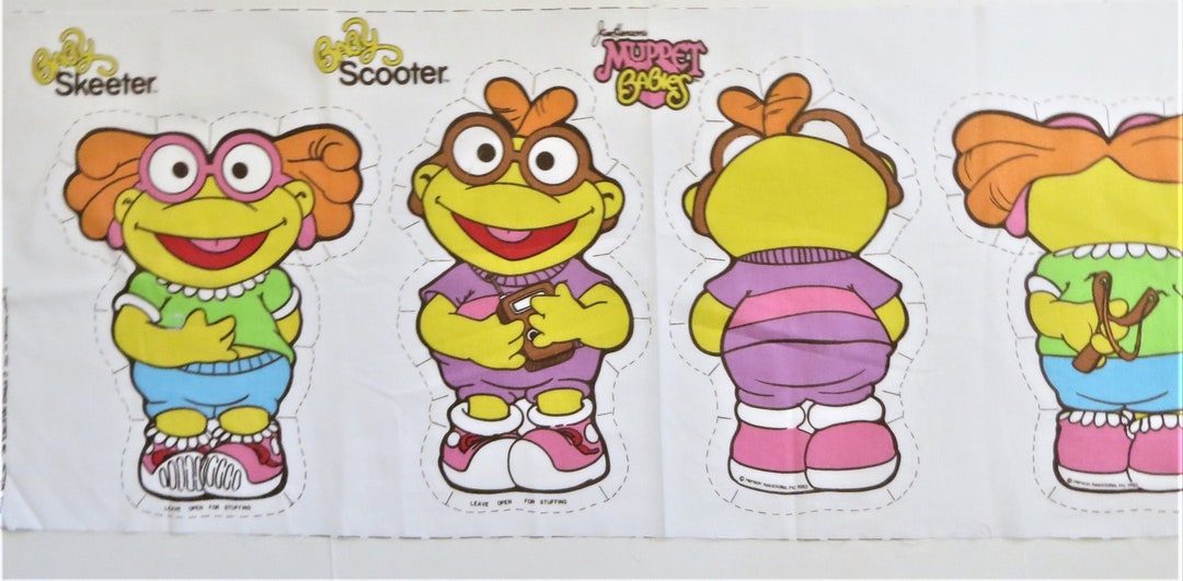 Muppets Baby Skeeter Baby Scooter Fabric Panel, to Cut Sew and Stuff ...