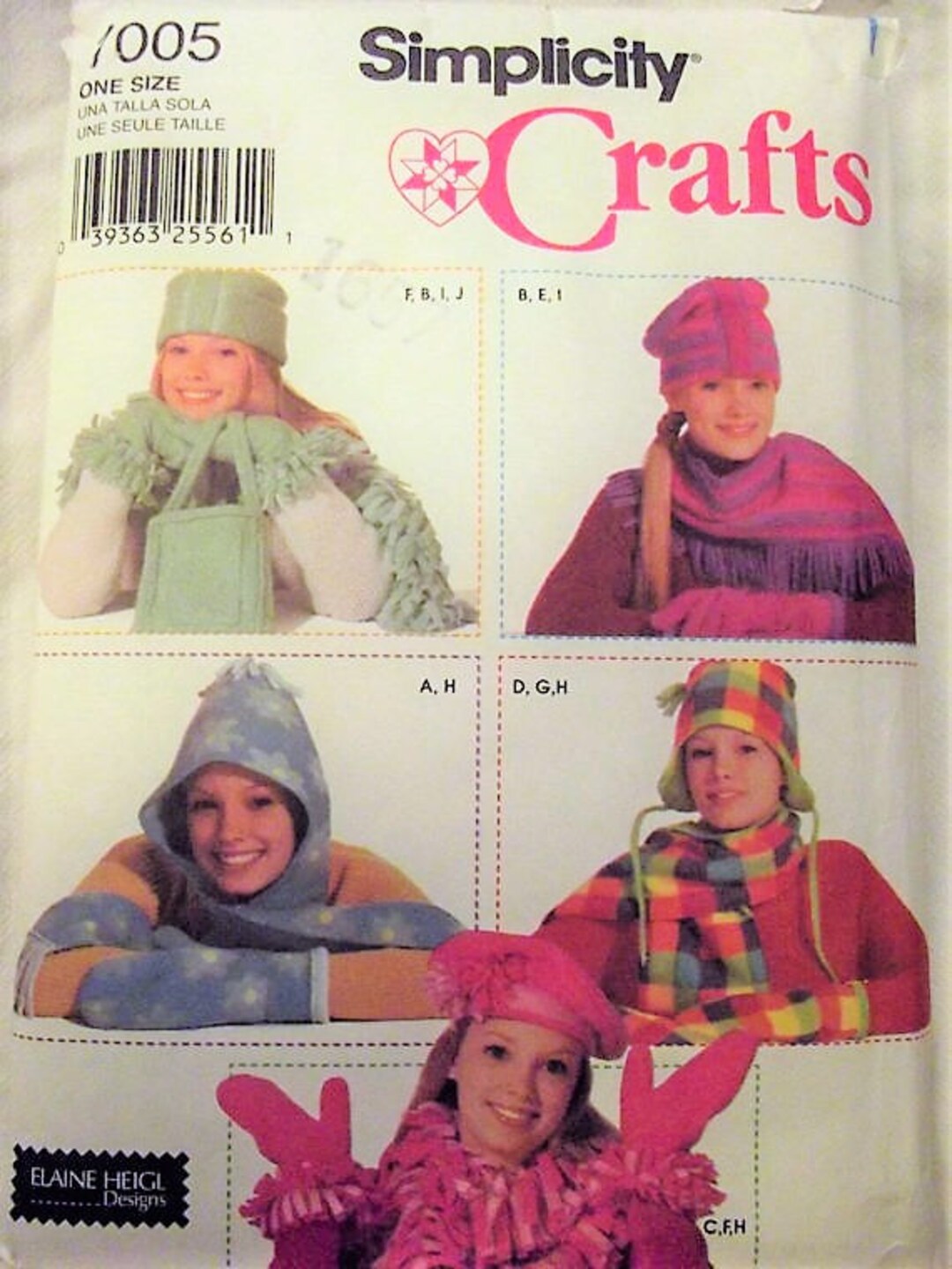Simplicity 4849 Hats Scarves Sewing Pattern, Mittens Gloves, Beret Tote ...
