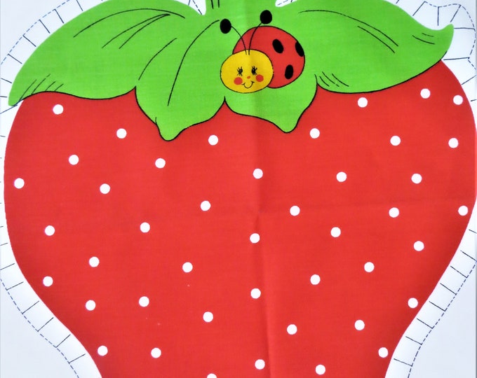 Strawberry Shortcake Fabric Panel, Ladybug Strawberry Pillow Sew and ...