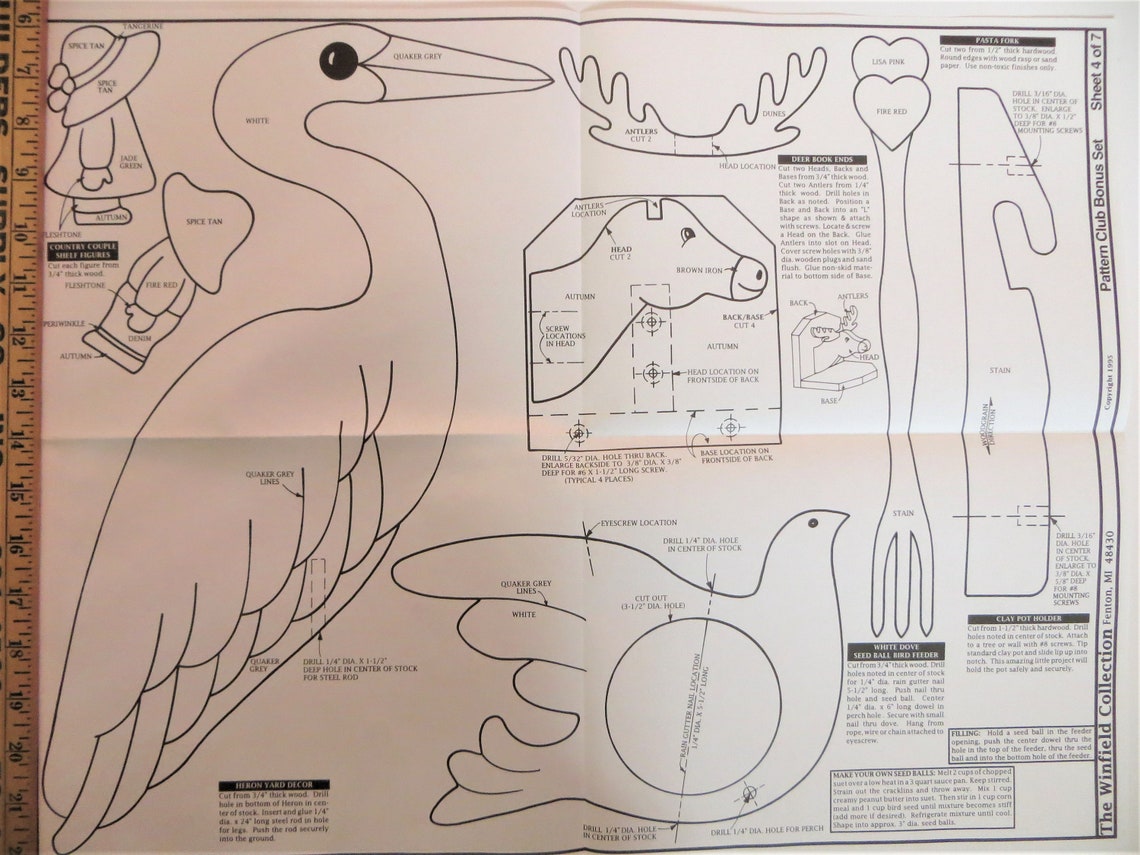 Wood Craft Patterns Winfield Pattern Club Bonus Lot of 6 - Etsy