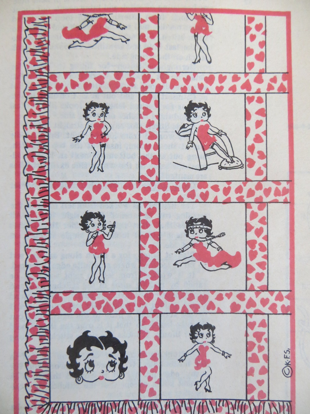 Betty Boop Quilt and Embroidery Pattern, Vintage Mail Order Design 7357 ...