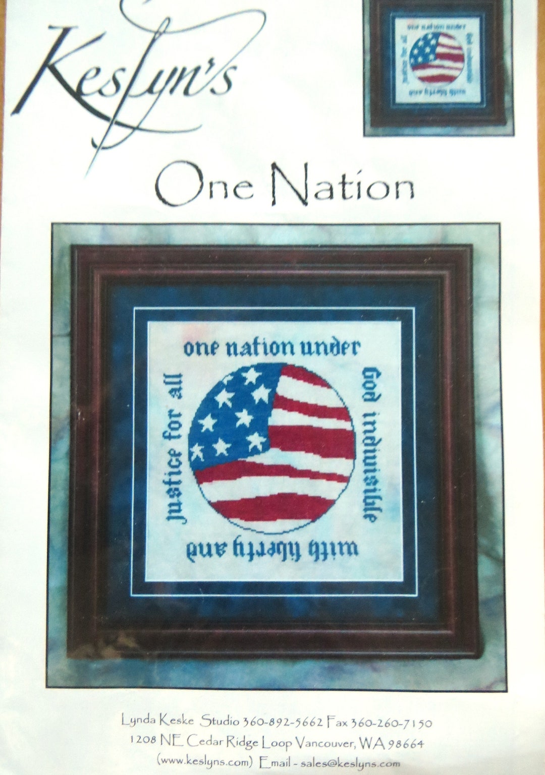 Keslyn's One Nation Counted Cross Stitch CHART, American Flag Patriotic ...