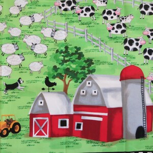 Farm Fabric Panel Timeless Treasures 5583, Quilting Cotton, Barns Cows ...