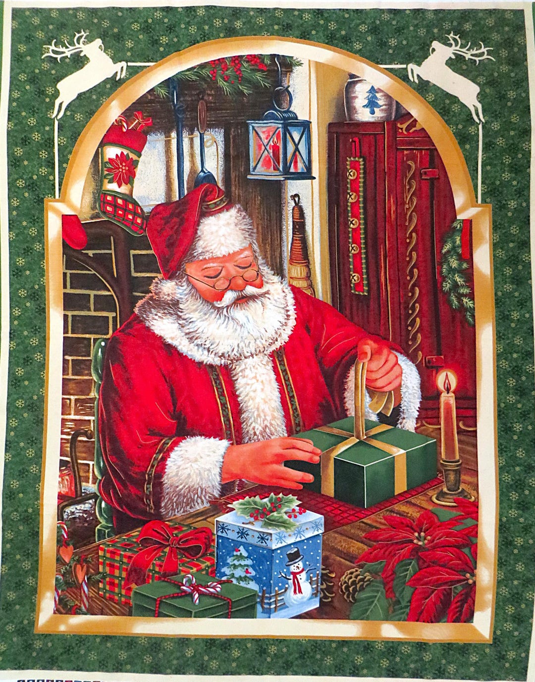 Santa Christmas Quilt Fabric Panel, 43 L X 36 W, LGD Studios for VIP ...