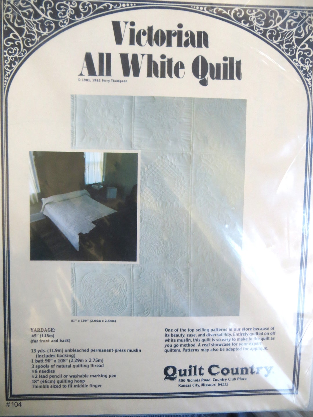 Victorian All White Quilt Pattern 104, Quilt Country Terry Thompson ...