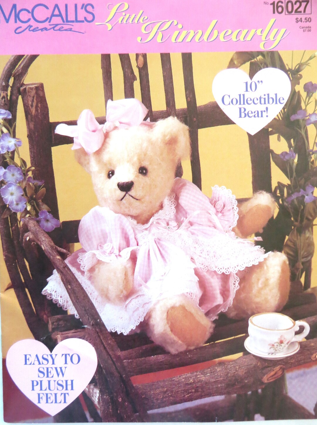 Teddy Bear and Dress Sewing Pattern, Little Kimberly, Mccall's Creates ...