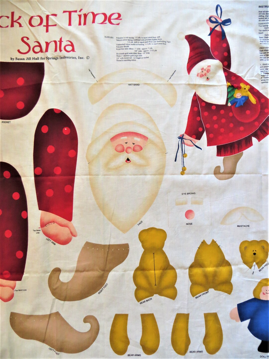 Santa Fabric Panel to Sew Nick of Time Wall Hanging - Susan Jill Hall ...