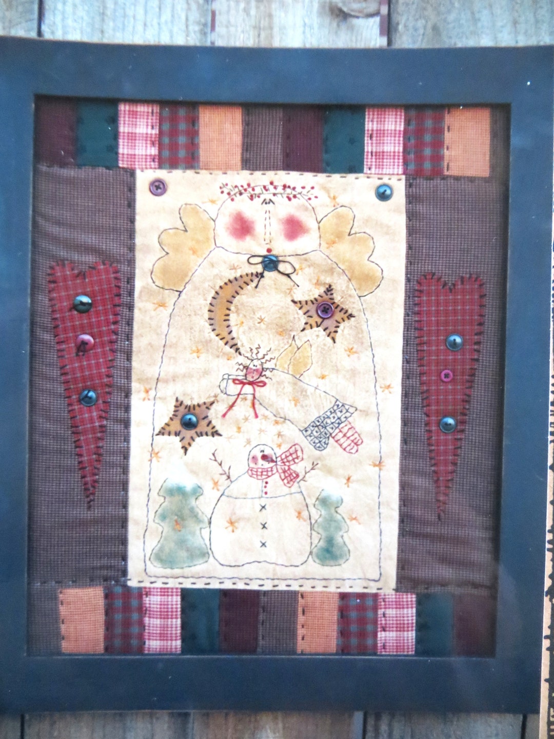 Meme's Quilts Pattern Nana's Quilt 094, Primitive Angel Snowman Trees ...