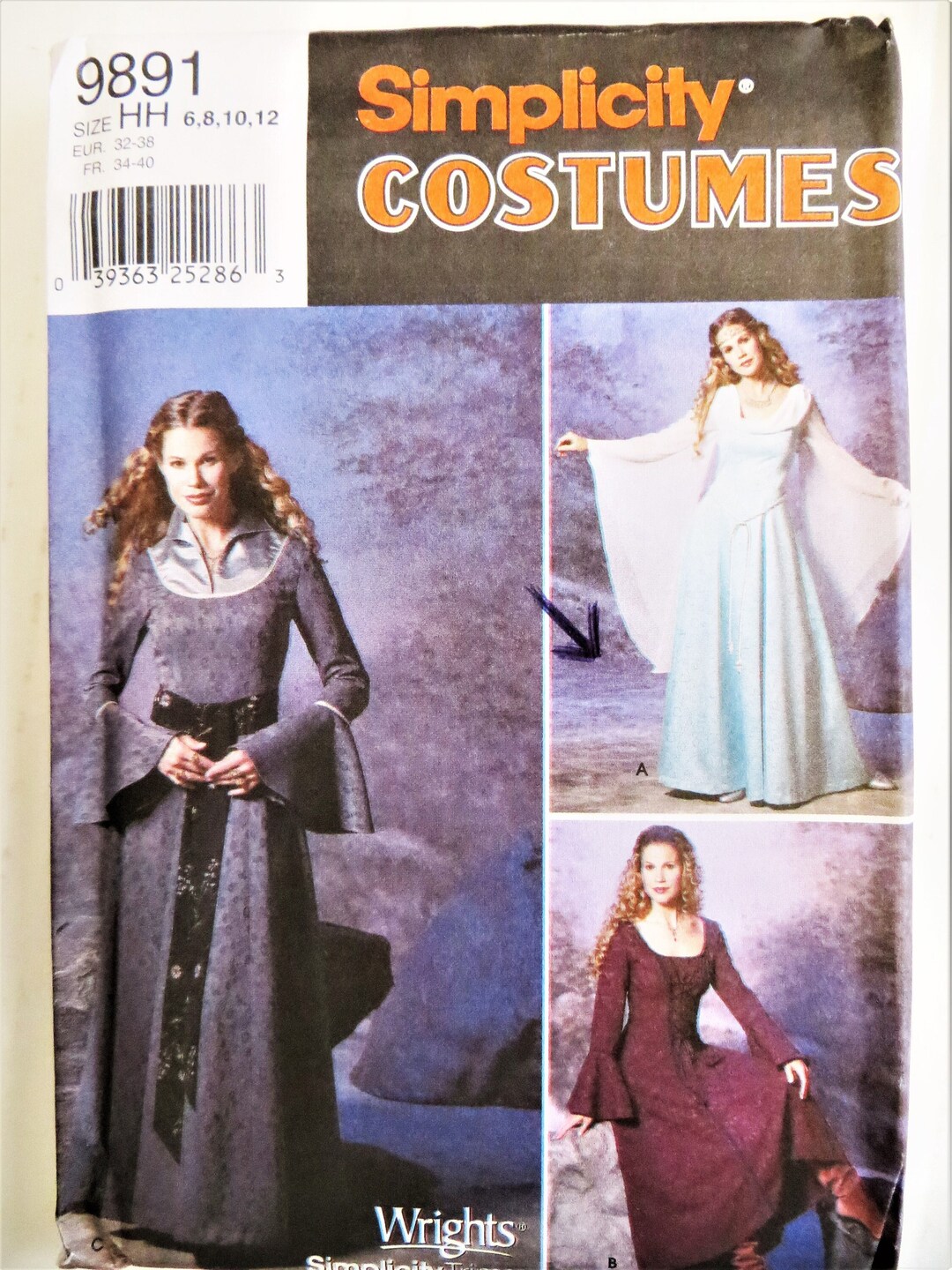 Simplicity 9891 Costumes Pattern, Cosplay Renaissance Princess Medievil ...