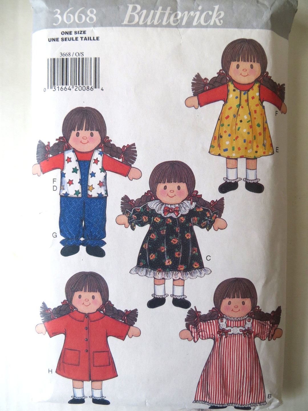 Soft Rag Doll With Carrying Case and Clothes Pattern, Vintage 90s ...