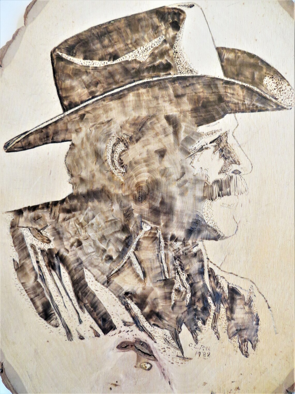 Cowboy Woodburning Plaque Handmade Western Signed by Artist - Etsy