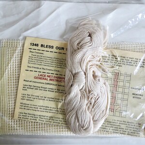 God Bless Our Home Lace Net Darning Kit, Creative Circle 1346, 8 X 16 ...