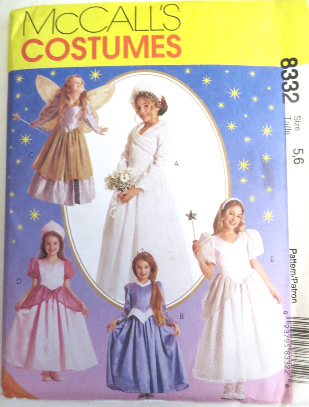 Mccall's 8332 Girl's Princess Storybook Costume Sewing Pattern With ...