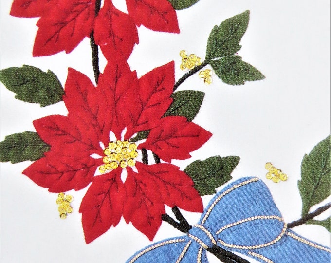 Bucilla Felt Christmas Table Topper Kit, Poinsettia Felt Applique ...