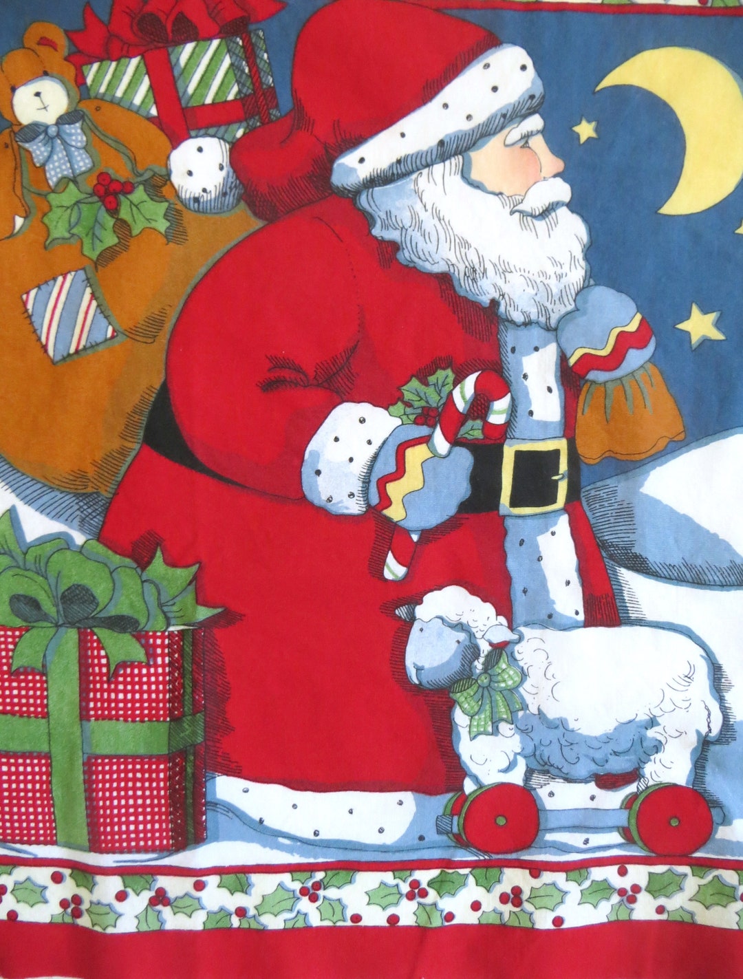 Susan Winget Santa Merry Christmas Fabric Panel With 2 Large Blocks to ...