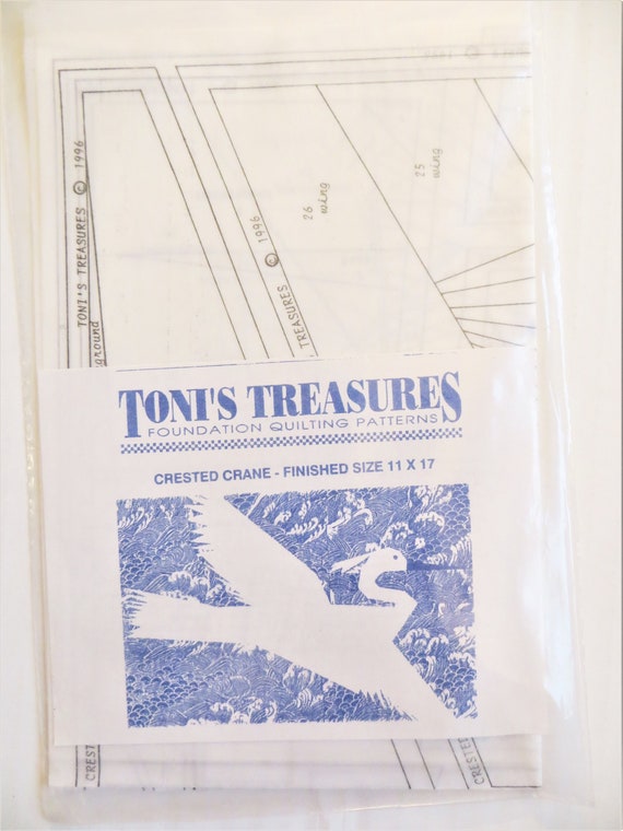 Crested Crane Quilt Pattern Toni's Treasures Foundation - Etsy