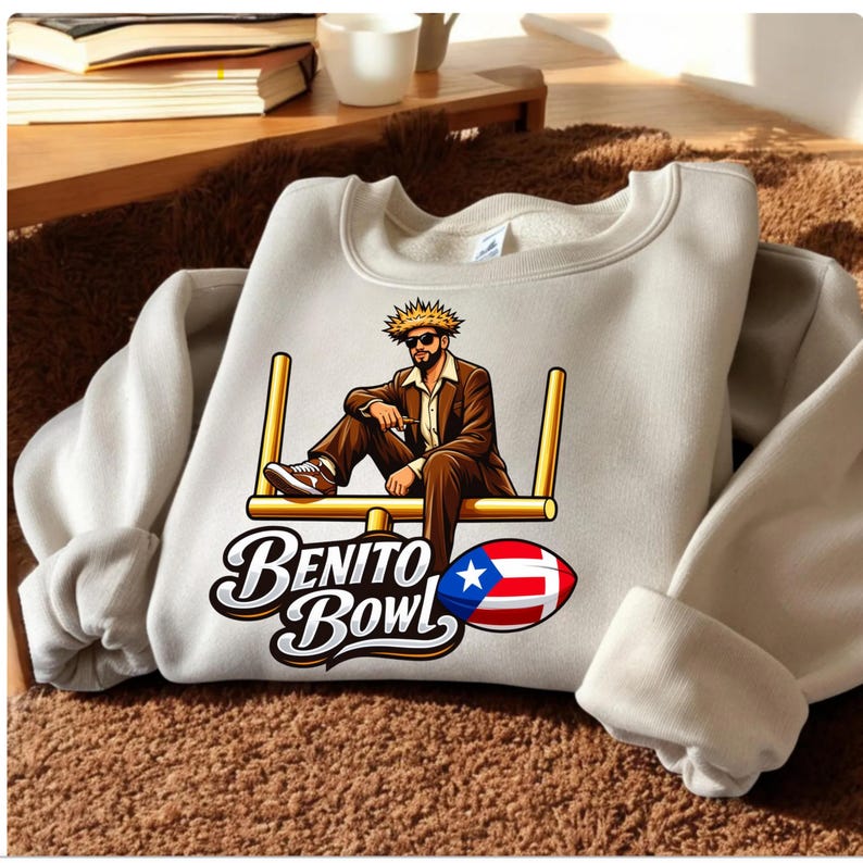 Benito Bowl Cartoon Sweatshirt Design | Custom Puerto Rico Inspired ...