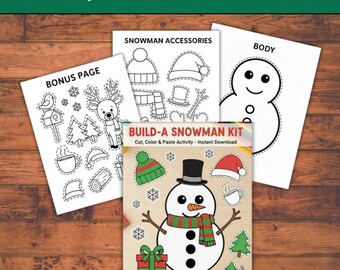 Cut & Paste Snowman Craft | Winter Kids Activity | Christmas Preschool ...