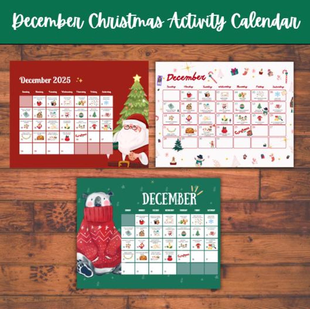 December Christmas Activity Calendar Printable for Kids & Families ...
