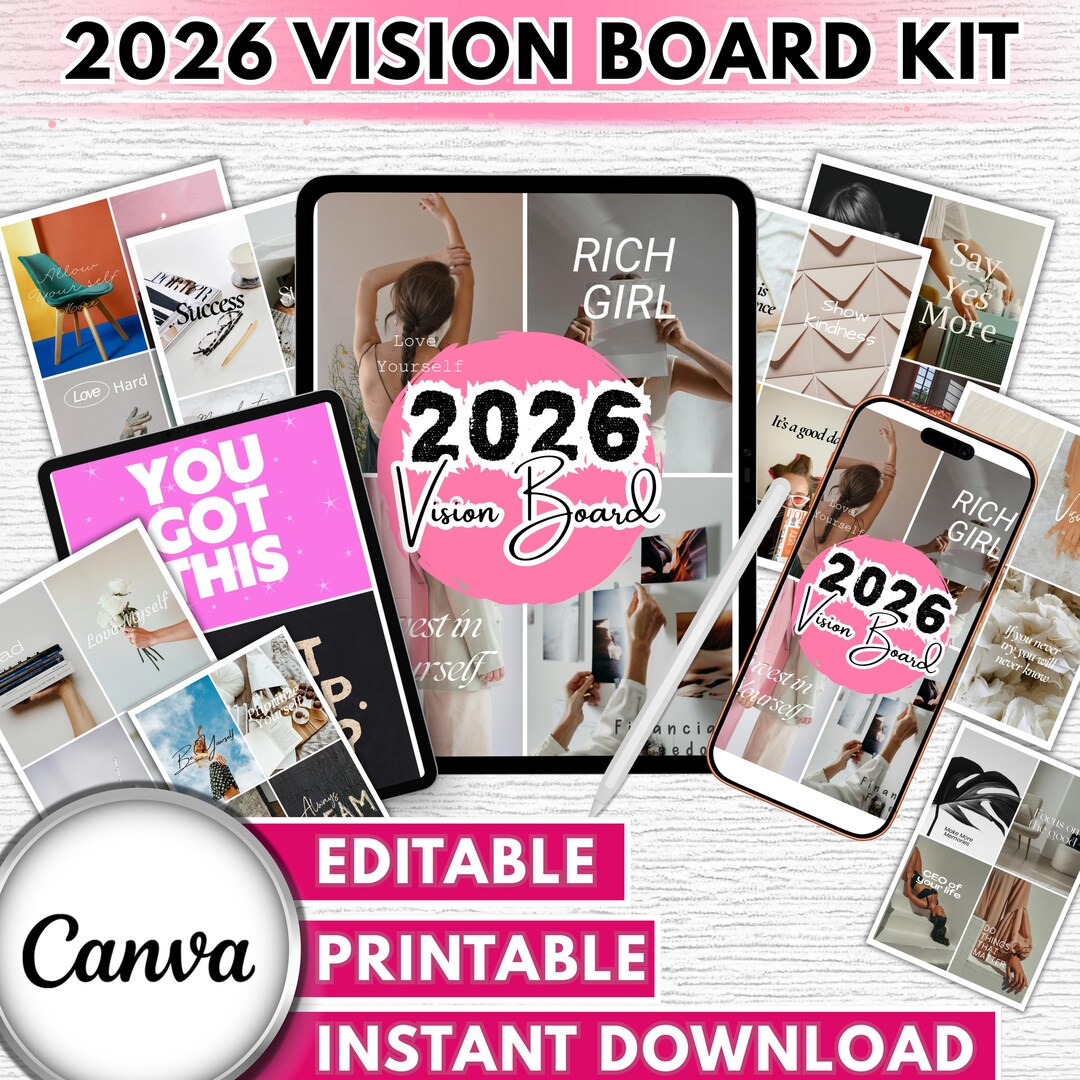 Life Vision Board Collage Kit, 2026 Vision Board, Goal Planner, Goal ...