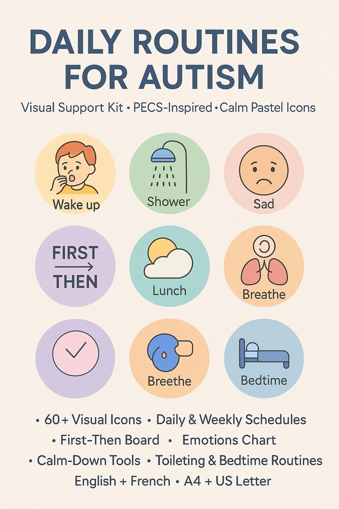 Autism Visual Schedule • Daily Routine Printable • Bilingual English ...