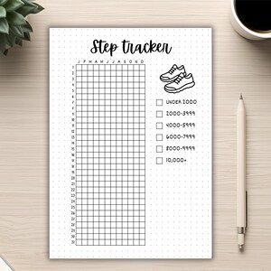 Step Tracker Printable | Year in Pixels Step Log | Daily Steps Count ...