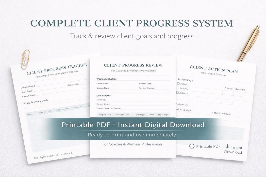 Client Progress System | Printable PDF | Coach Tools | Progress Tracker ...