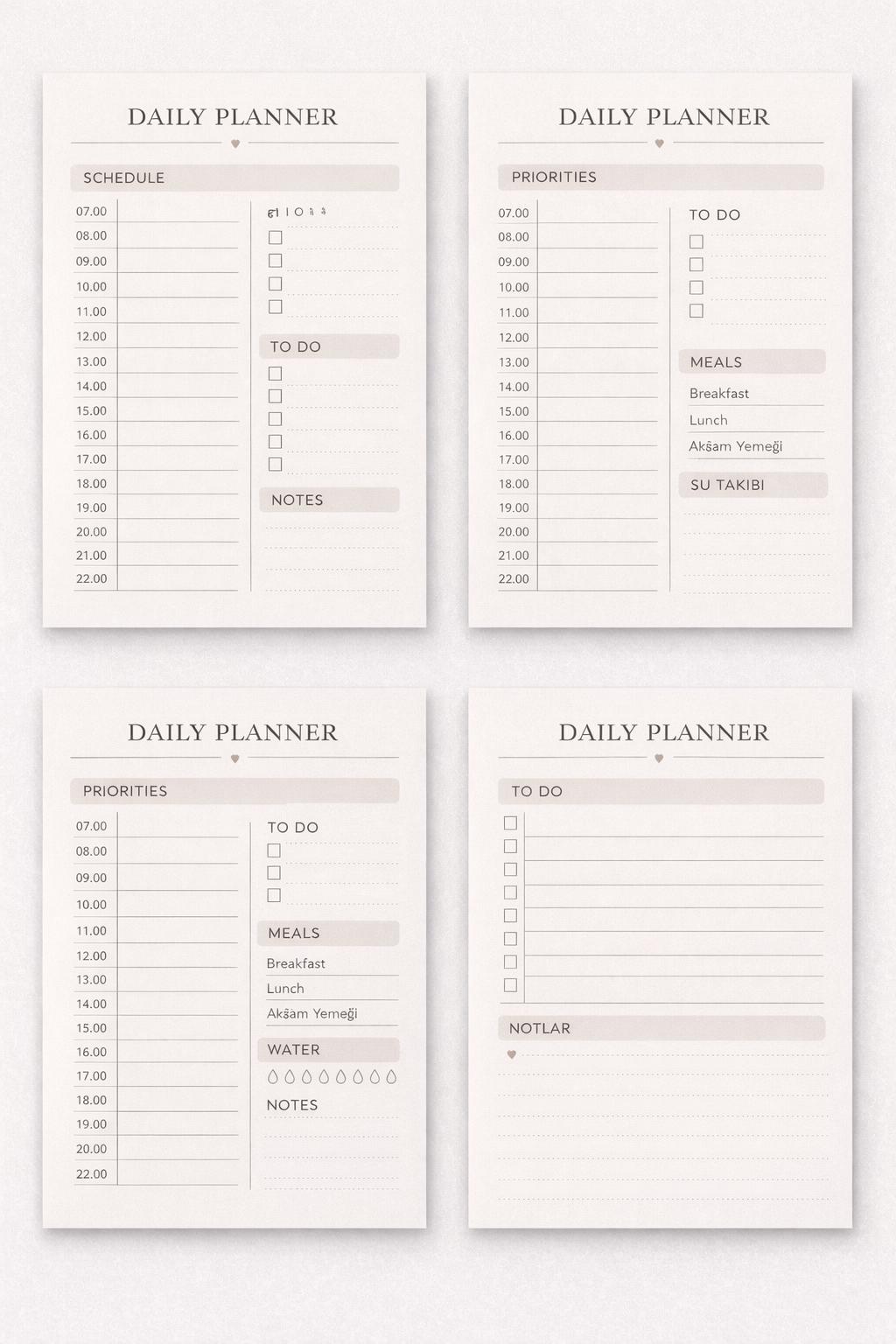 Daily Planner 2026 Printable | Minimal Daily Planner Pages | to Do ...