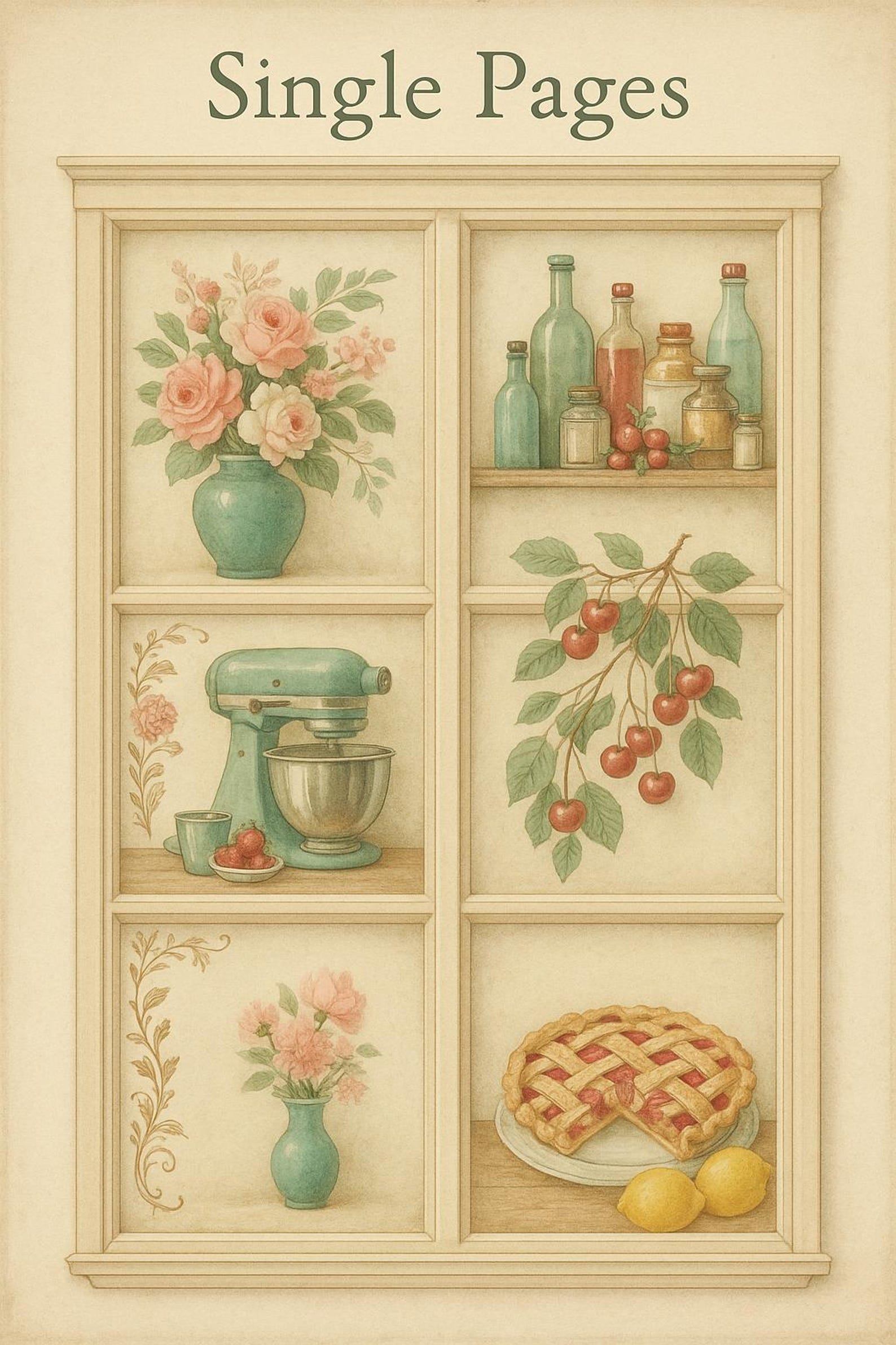 1950s Retro Kitchen Junk Journal Kit – Printable Vintage Ephemera ...