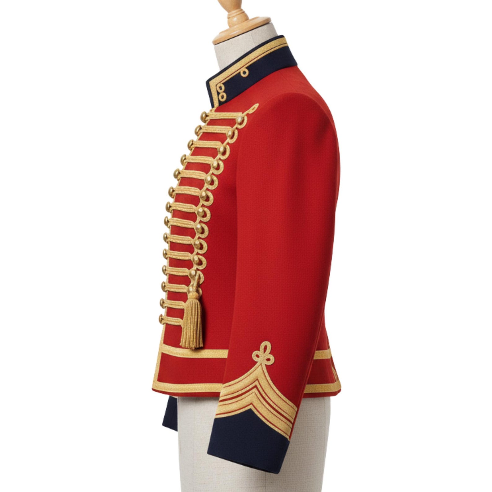 Napoleonic Jimi Hendrix Style Red Hussar Jacket: Gold Braid Pelisse ...