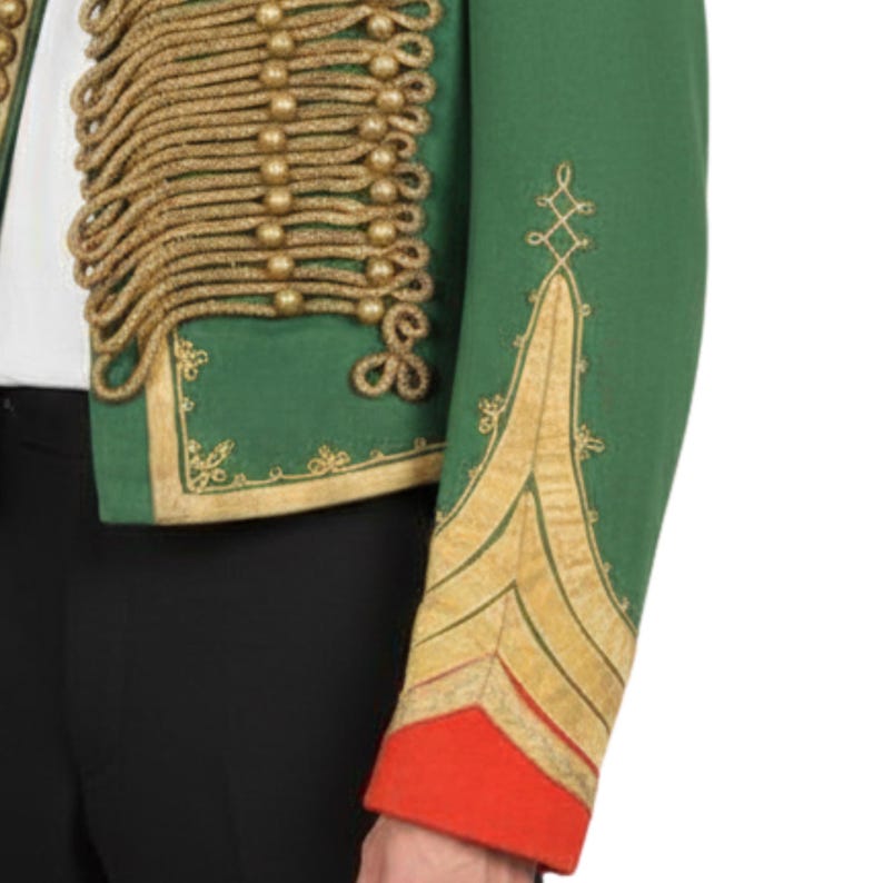 Military Dolman Hussar Jacket Green Napoleonic Uniform Tunic Pelisse ...